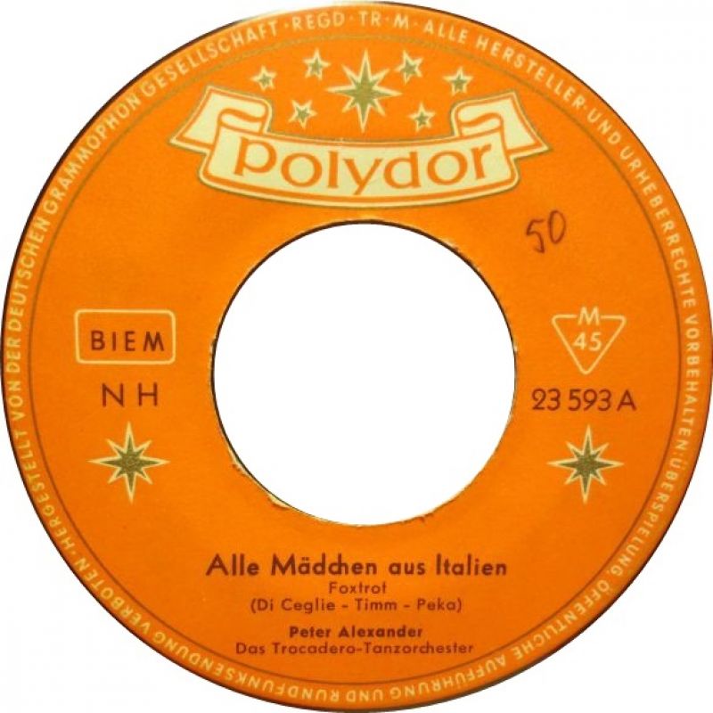 Peter Alexander - Alle Mädchen aus Italien - hitparade.ch